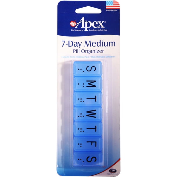 Apex 7-Day Pill Organizer Medium (Color may vary) 1 ea - Walmart.com