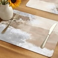 Brown Beige Leather Placemats Set of 4, 12x18 Inch, Graffiti Art ...