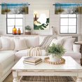 Beach Lounge Chairs Valances for Windows, Summer Blue Seaweed Ocean ...