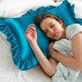 PiccoCasa 2Pcs Satin Ruffled Pillowcase Peacock Blue Queen - Walmart.com PiccoCasa 2Pcs Satin Ruffled Pillowcase Peacock Blue Queen - Walmart.com