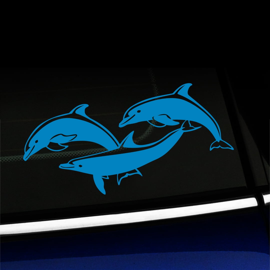Dolphins - Vinyl Car Decal - Choose Color - [LIGHT BLUE] - Walmart.com