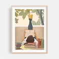 Bookworm - Illustration Reading Library Nature Calm Unframed Wall Art ...