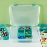 Sterilite Small Stackable Plastic Storage Bins 6 Pack with Divided ...