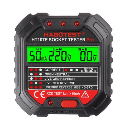 Circuit Polarity Socket Tester HABOTES GFCI 90-250V Socket Tester ...