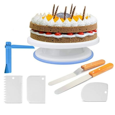 7PCS/Set Stainless Steel Cake Tools Turntable Rotating Cake Dough Tool ...