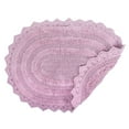 DII 24x17" Oval Modern Cotton Small Crochet Bath Mat in Mauve Purple ...