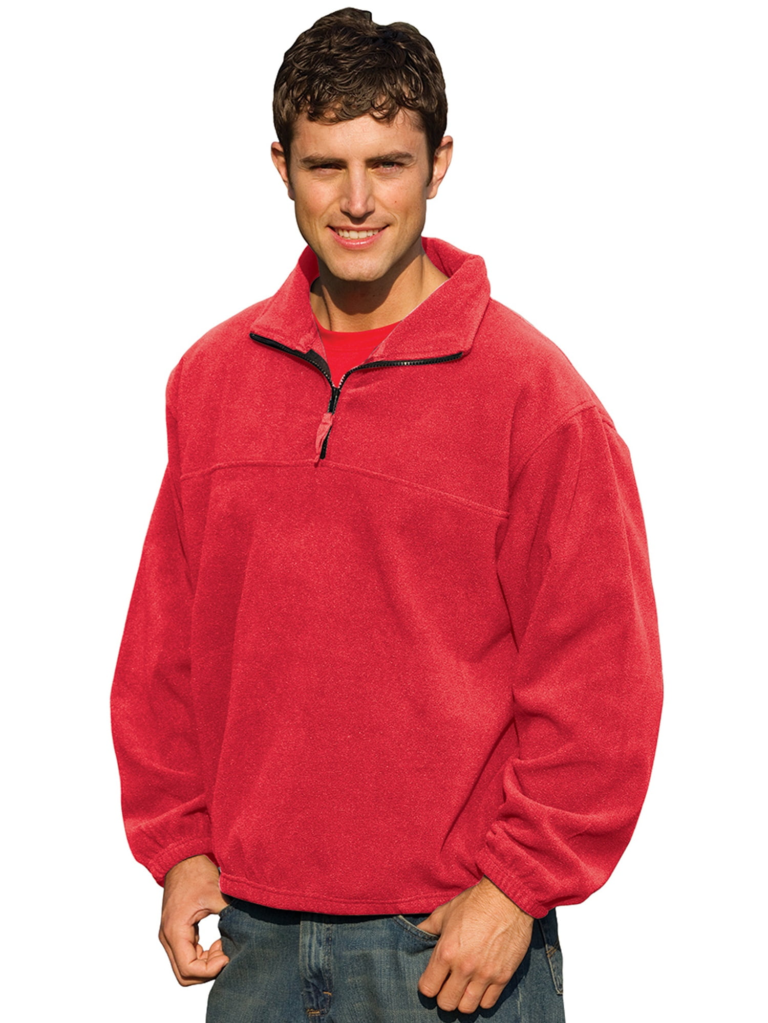 00820599189579 QUARTER ZIP PULLOVER FLEECE 51 RED L - Walmart.com