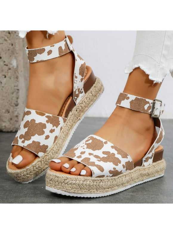 Cow Print Sandals