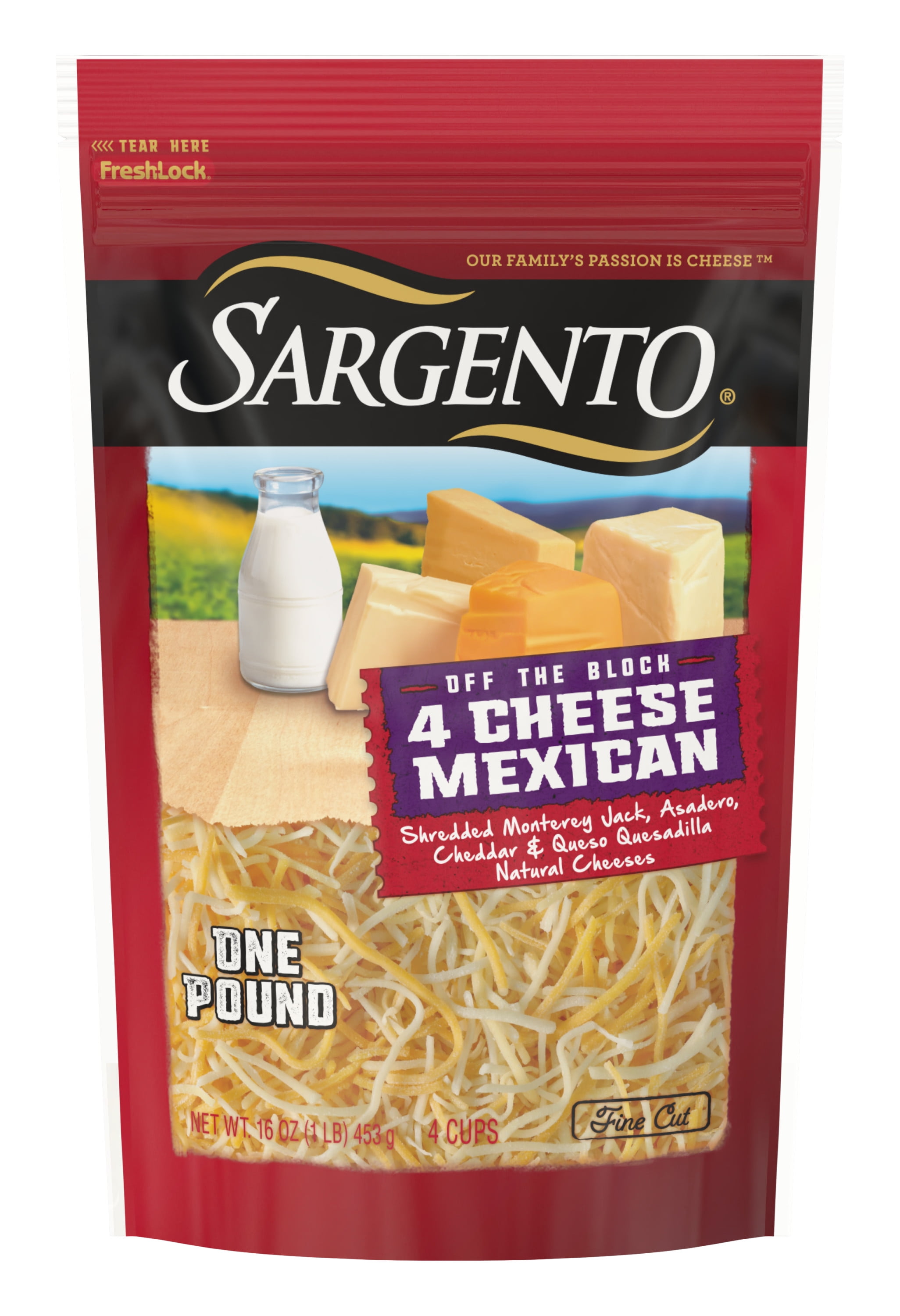 Sargento® Shredded 4 Cheese Mexican Natural Cheese, Fine Cut, 16 oz ...