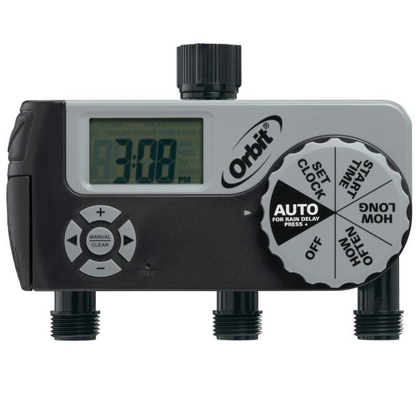 Orbit 3-Outlet Digital Watering Timer - 2 Automatic and 1 Manual ...