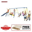 Sportspower Outdoor Super 8 Fun Metal Swing Set with 6’ Heavy Duty ...