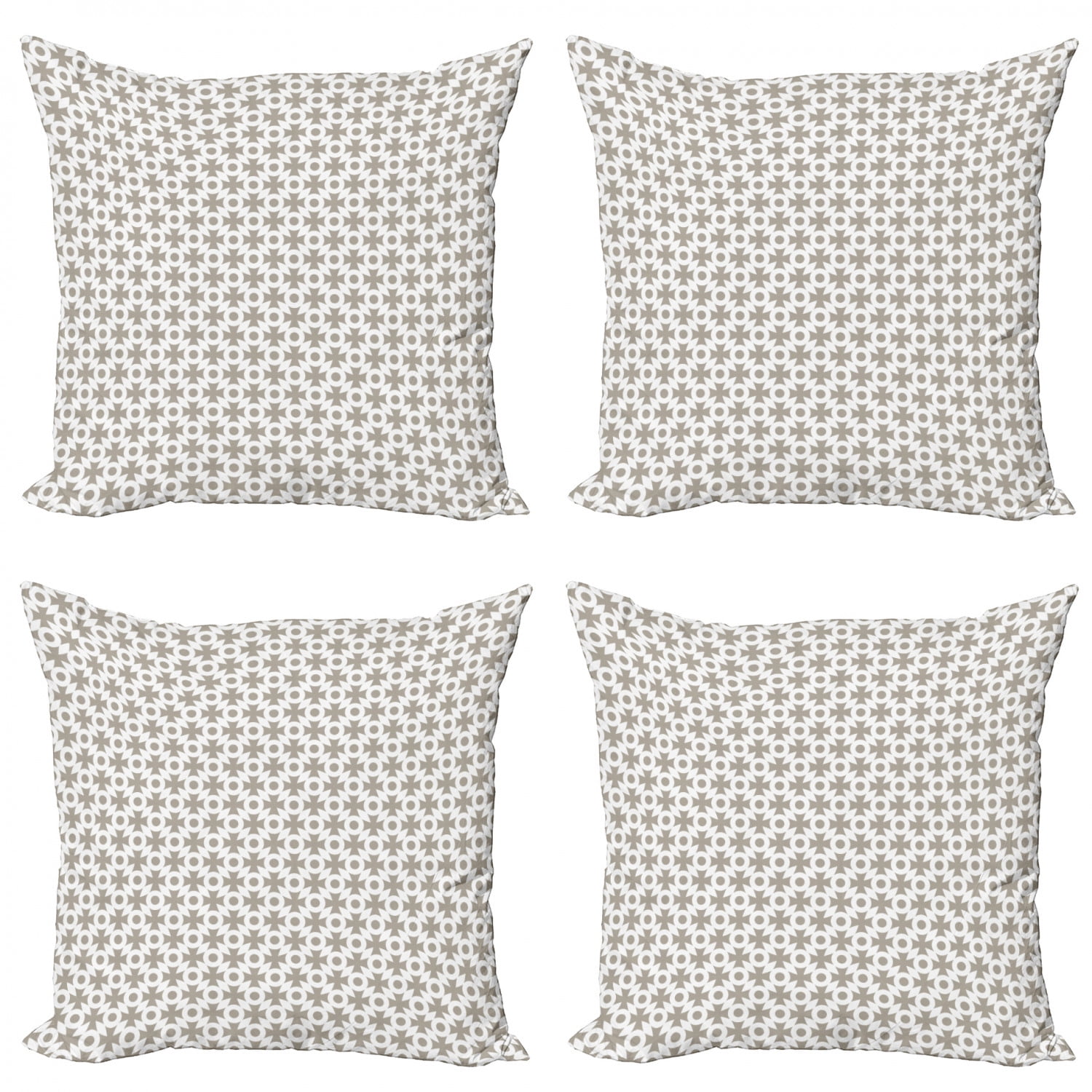 Abstract Throw Pillow Cushion Case Pack of 4, Trippy Retro Forms in ...