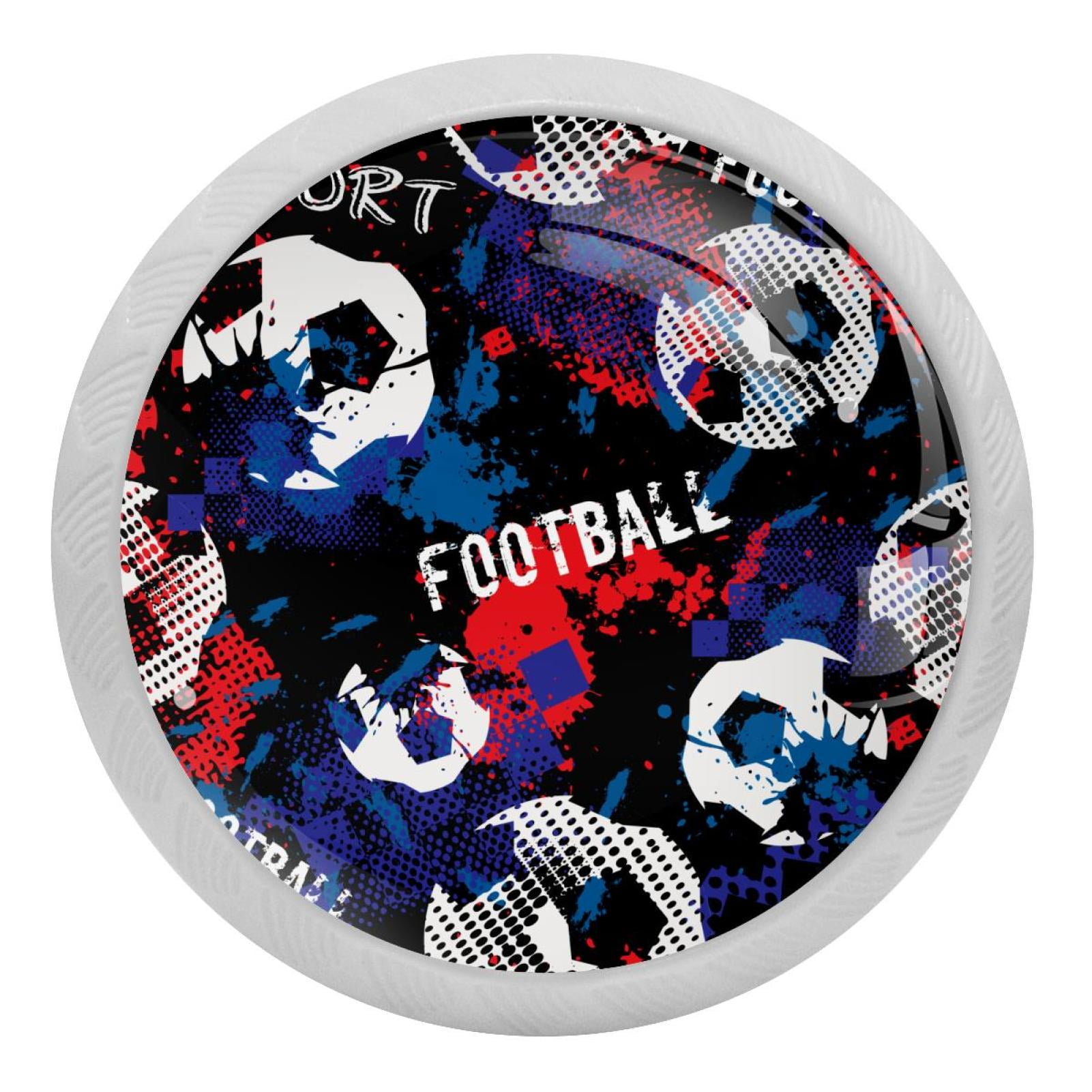 4PCS Round Sport Football Cabinet Fluorescence Knob Glowing in the Dark ...