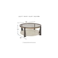 Signature Design by Ashley Frazwa Round Glasstop Coffee Table, Gray ...