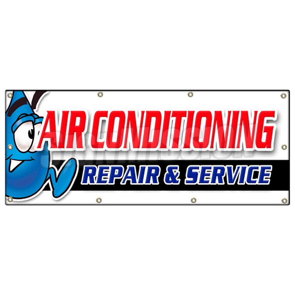 48"x120" AC REPAIR & SERVICE BANNER SIGN hvac air conditioning ...