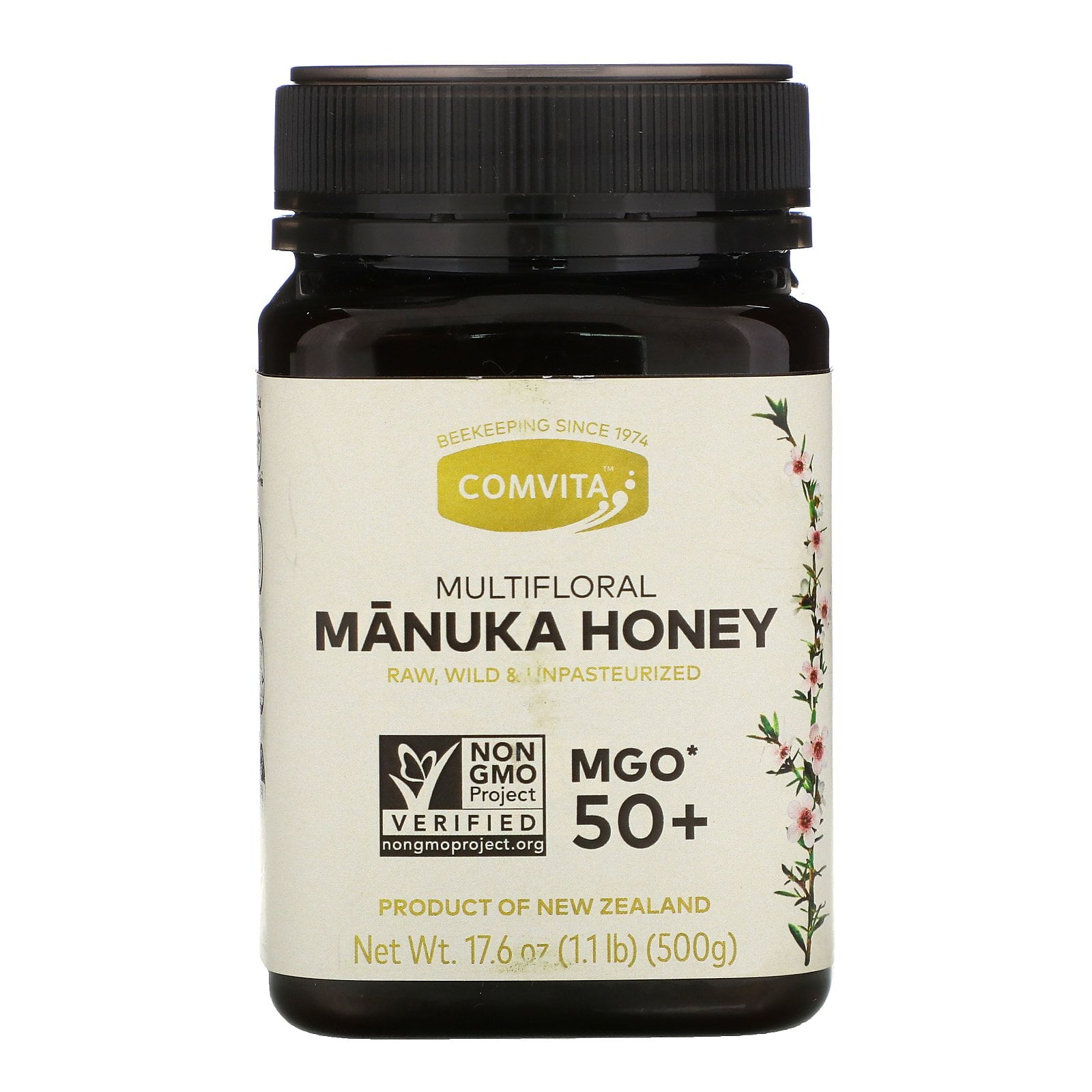 Raw, Multifloral Manuka Honey, MGO 50+, 17.6 oz (500 g), Comvita Pack ...