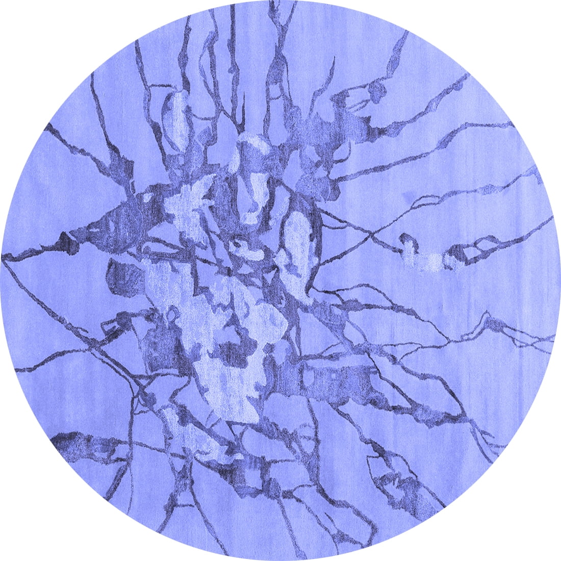 Ahgly Company Indoor Round Abstract Blue Contemporary Area Rugs, 8 ...