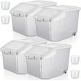 4 Pcs Rice Storage Container 33.1 lb Airtight Flour Container with ...