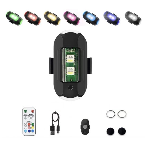 MYG 7 Colors Motorcycle LED Strobe Light Bike Drone Aircraft USB Flash Light - Walmart.ca
