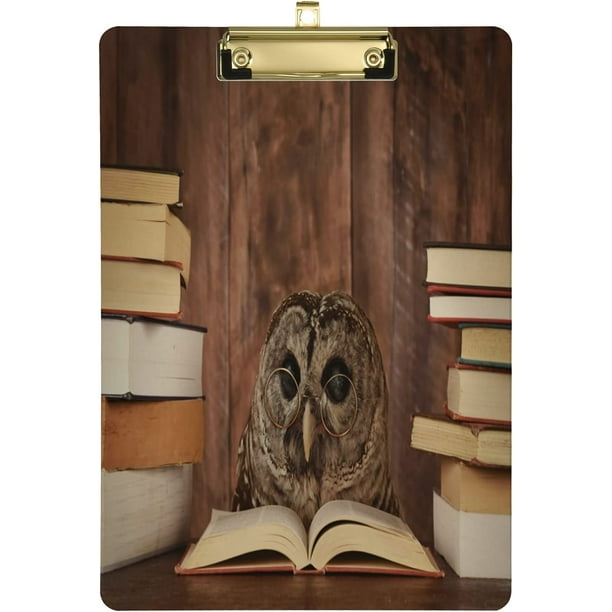 FMSHPON Cute Owl Reading Book Back to School Clipboard Hardboard Wood ...