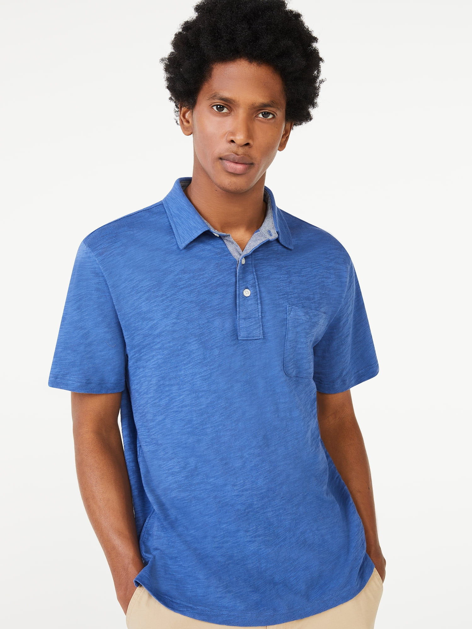Free Assembly Men's Short Sleeve Pocket Polo Shirt - Walmart.com