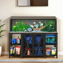 Dextrus 55-75 Gallon Fish Tank Stand with Electrical Sockets & RGB ...