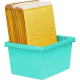Storex 4 Gallon Plastic Storage Bin, Fits Letter-size Paper, Teal, 6 ...