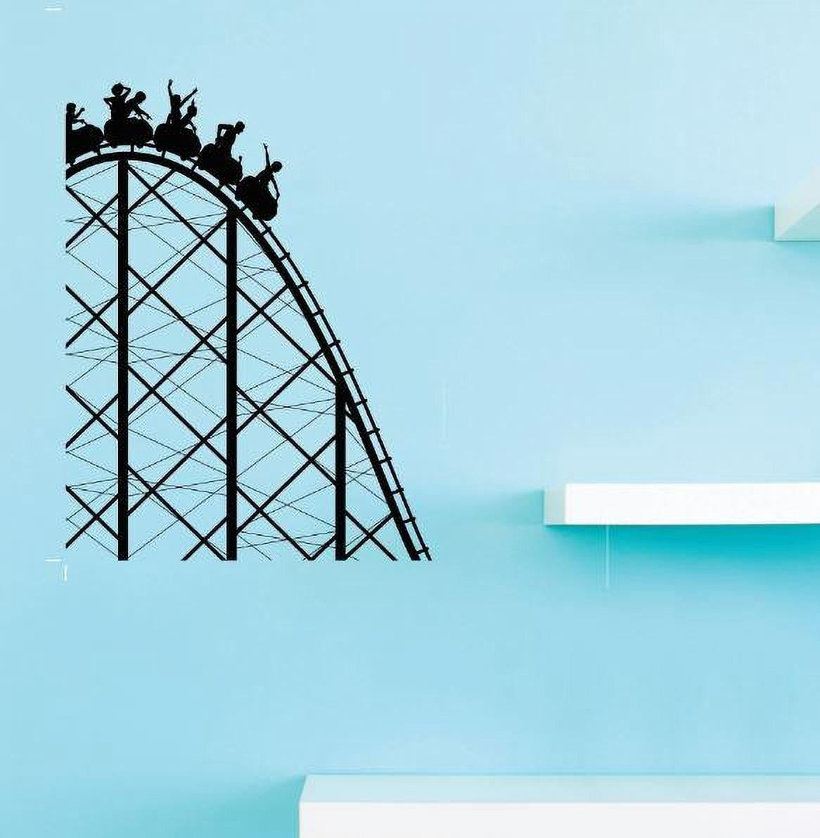 New Wall Ideas Roller Coaster Amusement Park Fun Kids Carnival Bathroom ...