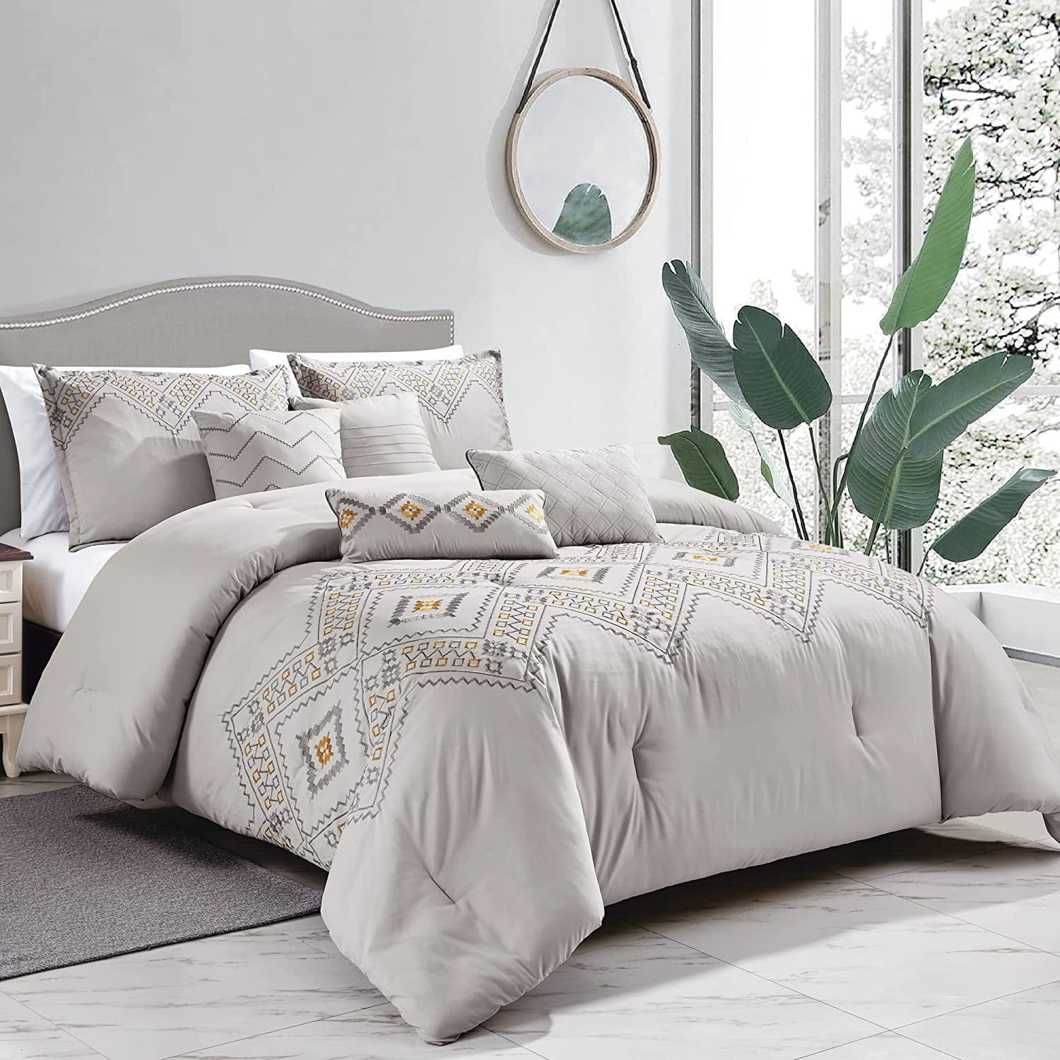 Sapphire Home 7 Piece King/Cal-King Luxury Comforter Set w/Shams ...