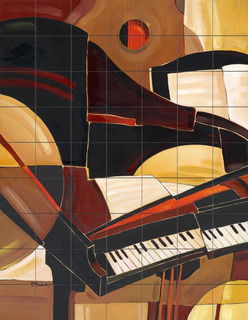 Tile Mural Kitchen Backsplash - Abstract Piano - by Paul Brent ...