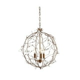 Isabelle 20" Adjustable Metal/Glass LED Pendant, Antique Gold - Walmart.com