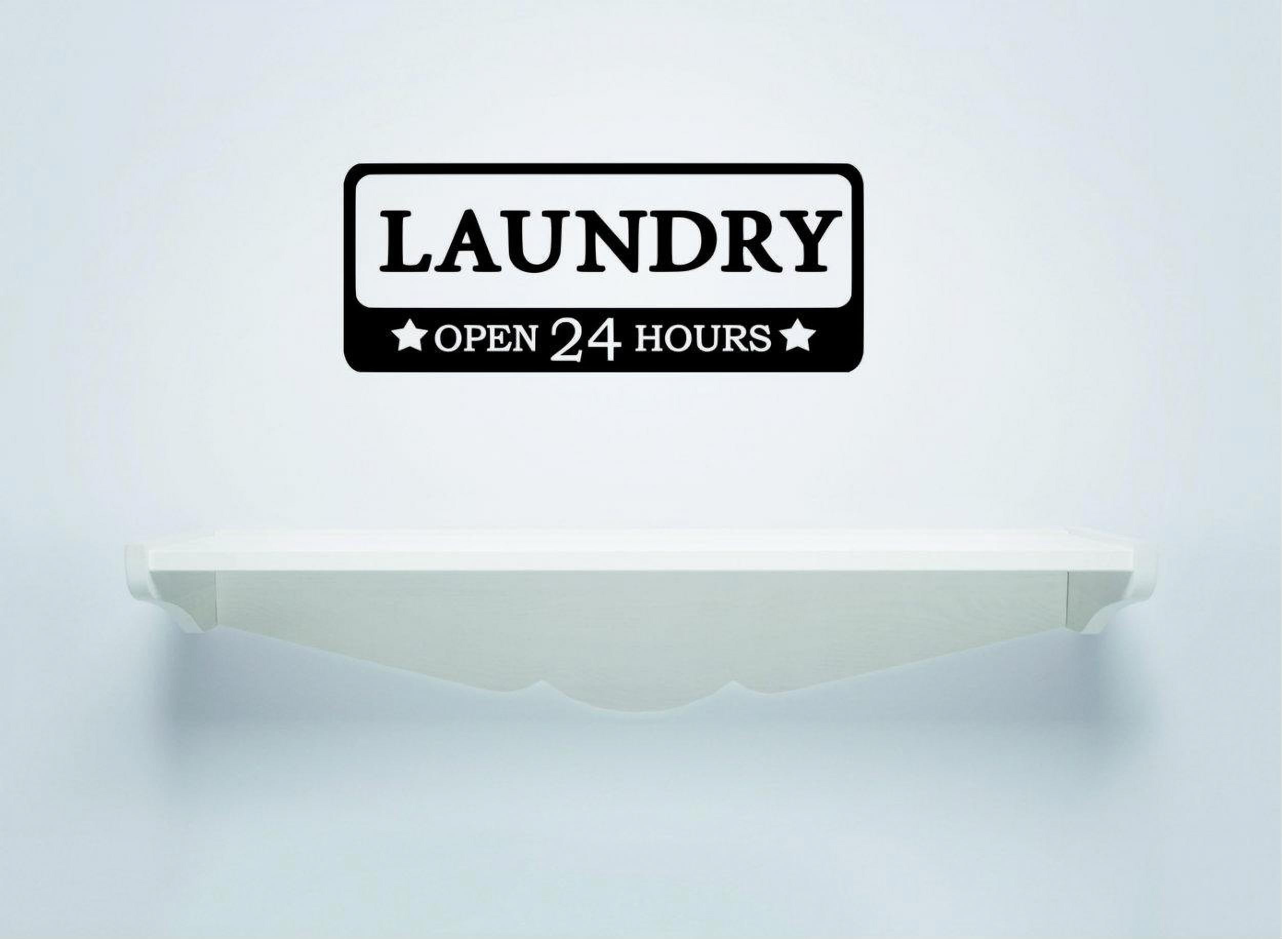 Laundry Open Hours Sign Housekeeping Vinyl Wall Decal for Home - Cloths ...