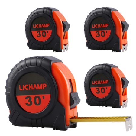 LICHAMP Tape Measure 30-Foot, 4 Pack Bulk Easy Read Measuring Tape ...