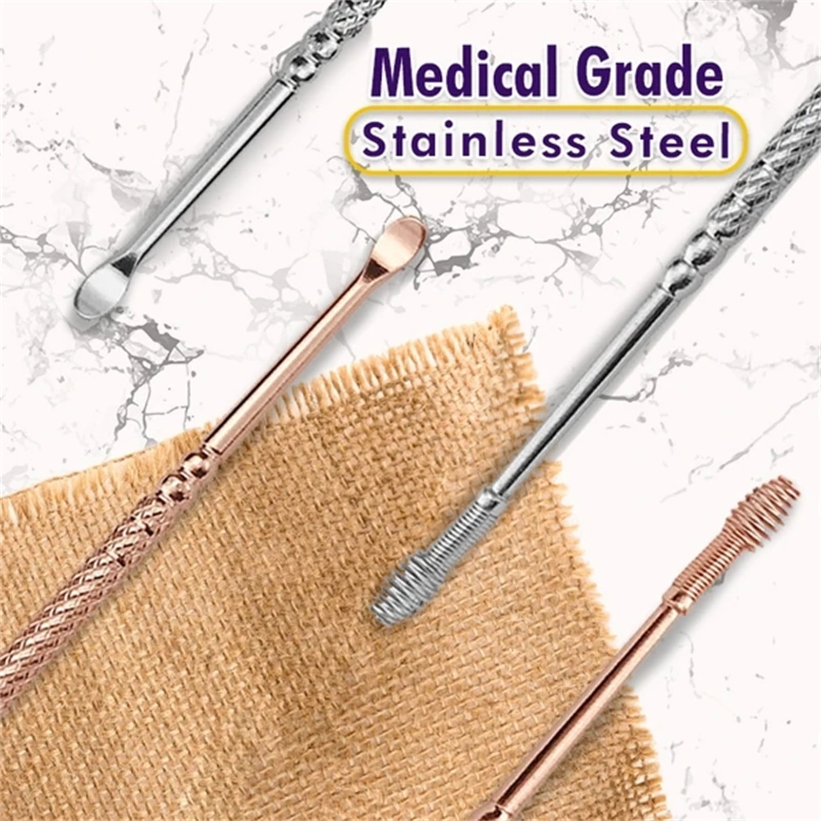 TOYFUNNY Dual Head Spring Ear Cleaner Ear Pick Spoon Wax Removal Care Cleaner Tools 2Pc