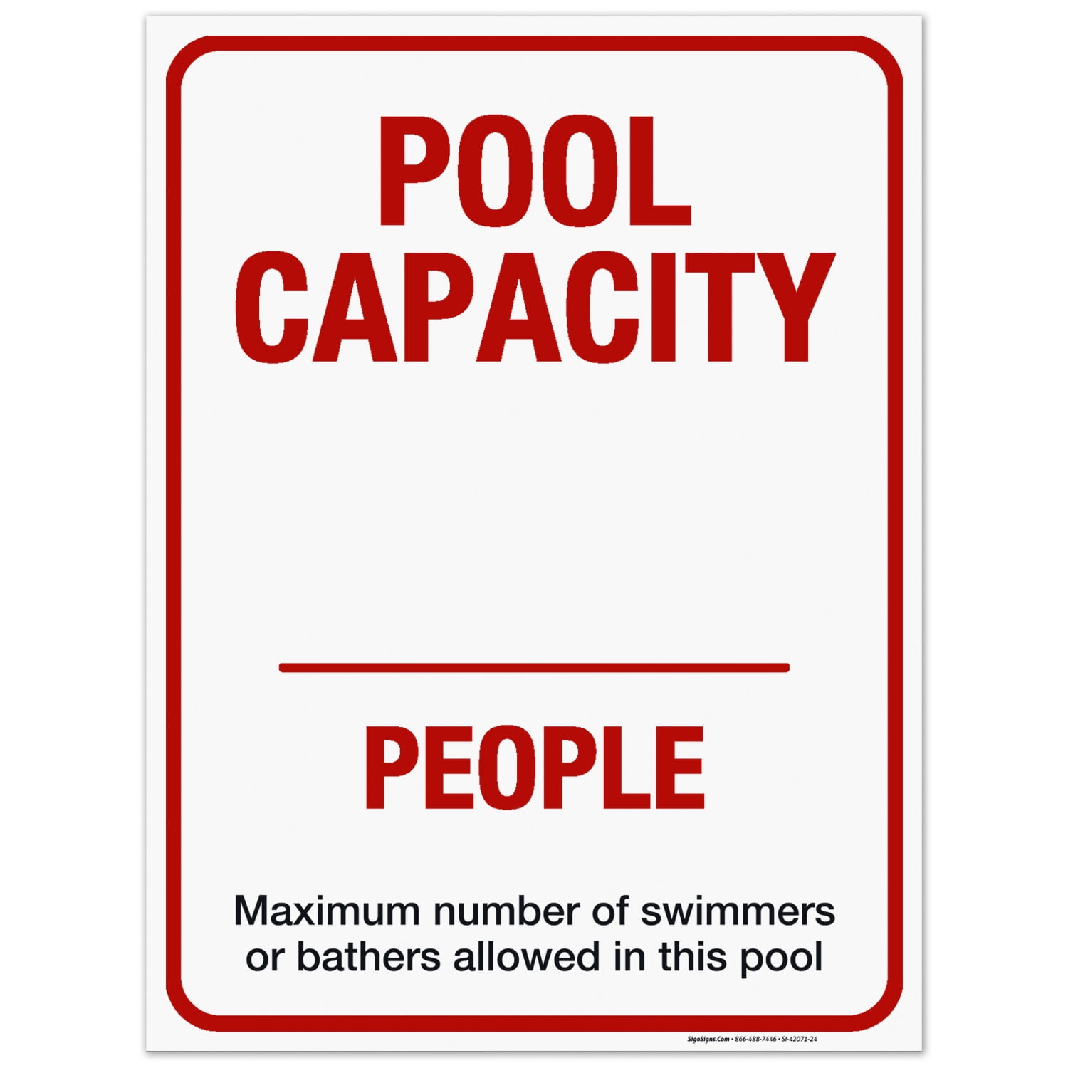 Pool Capacity Sign, Pool Sign, 10x10 Vinyl Sticker 10x10 Vinyl Sticker ...