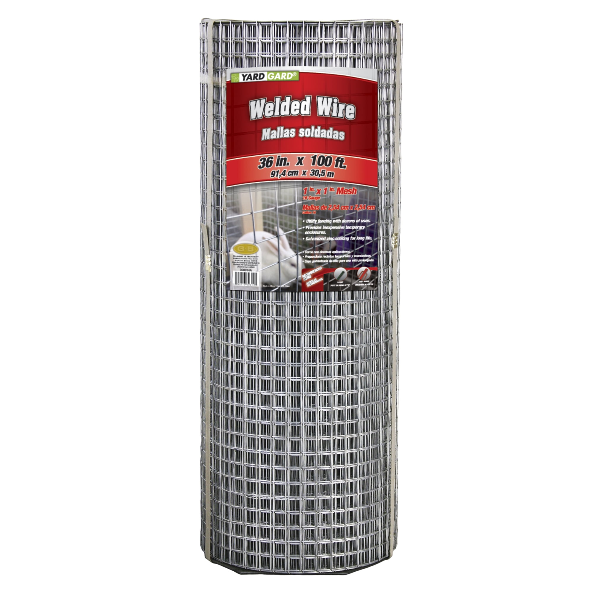YARDGARD 36 inch by 100 foot 16 gauge 1 inch by 1 inch mesh galvanized ...