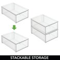 mDesign Plastic Stackable Kitchen Storage Organizer with Drawer - 4 ...