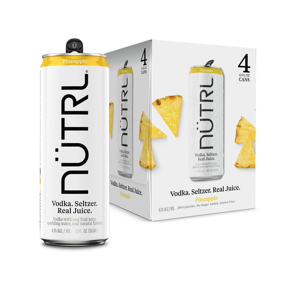 NUTRL Vodka Hard Seltzer Fruit Variety, Gluten Free, 8 pack, 12 fl oz ...
