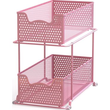 Simple Houseware Stackable Cabinet Basket Drawer Organizer, Pink ...