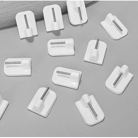 HEIBIN 20 Packs Adhesive Curtain Hooks Adhesive Window Hooks For ...