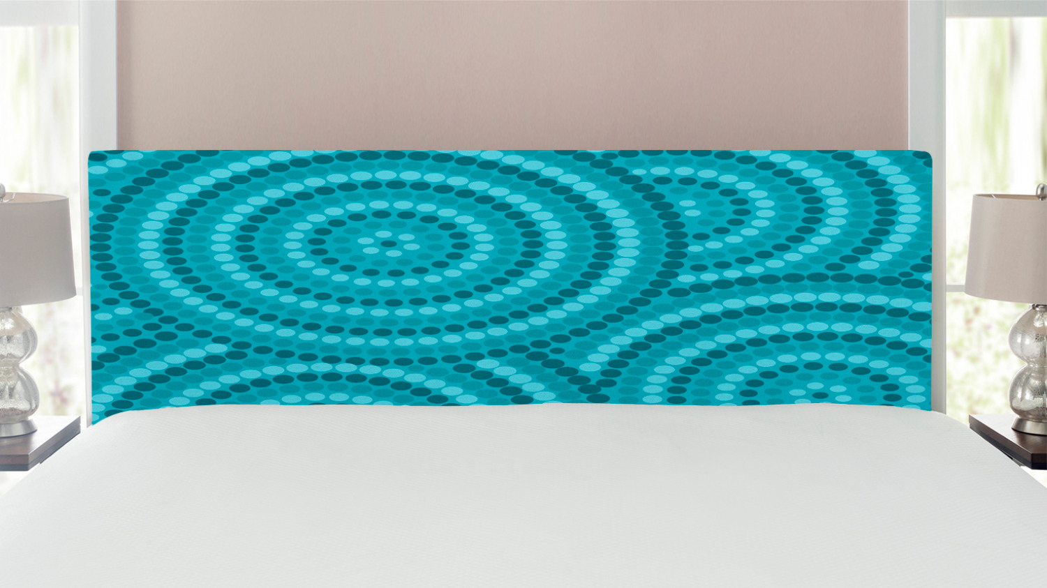 Teal Headboard, Abstract Aboriginal Tradition Dot Painting Australian ...
