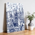 Abstract Canvas Wall Art for Living Room, White and Navy Blue Global ...