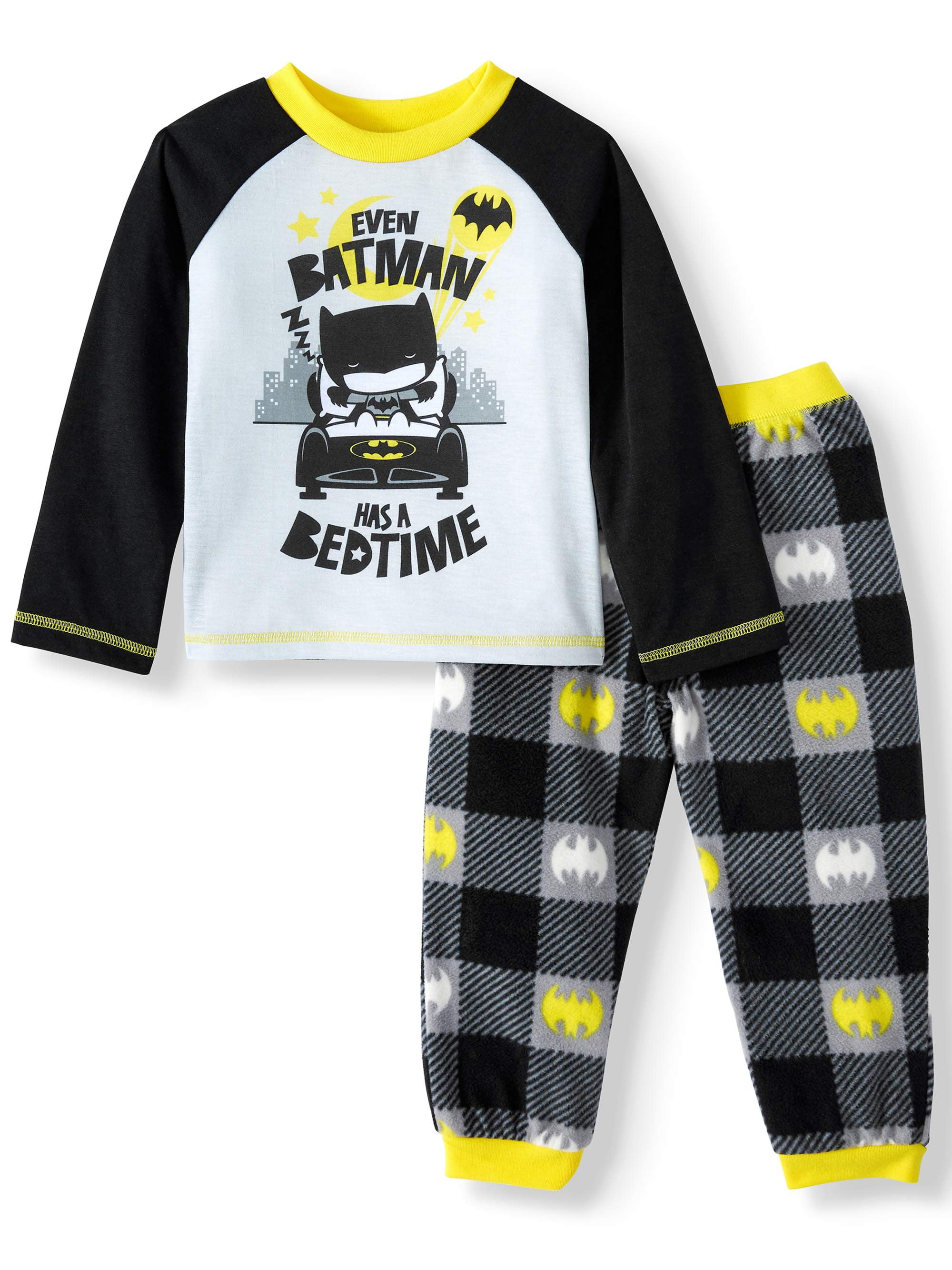 Batman Toddler Boys Long Sleeve Microfleece Pajamas, 2pc Set - Walmart.com