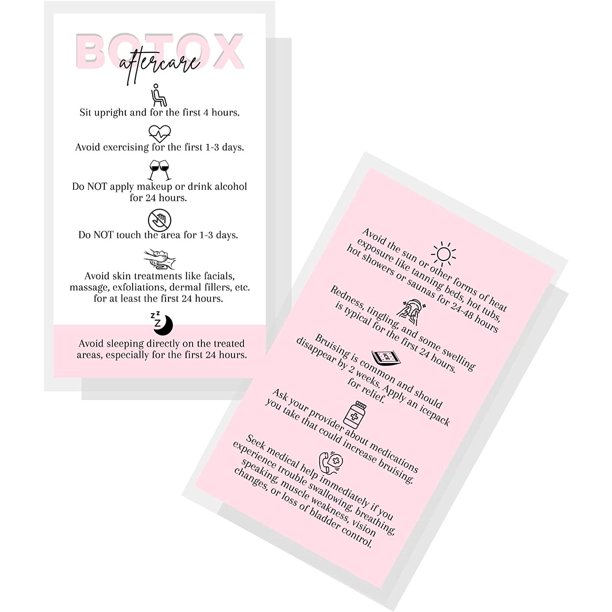 Botox Aftercare Card 50 Pack 2x3.5 inch Business Card Botox Aftercare ...