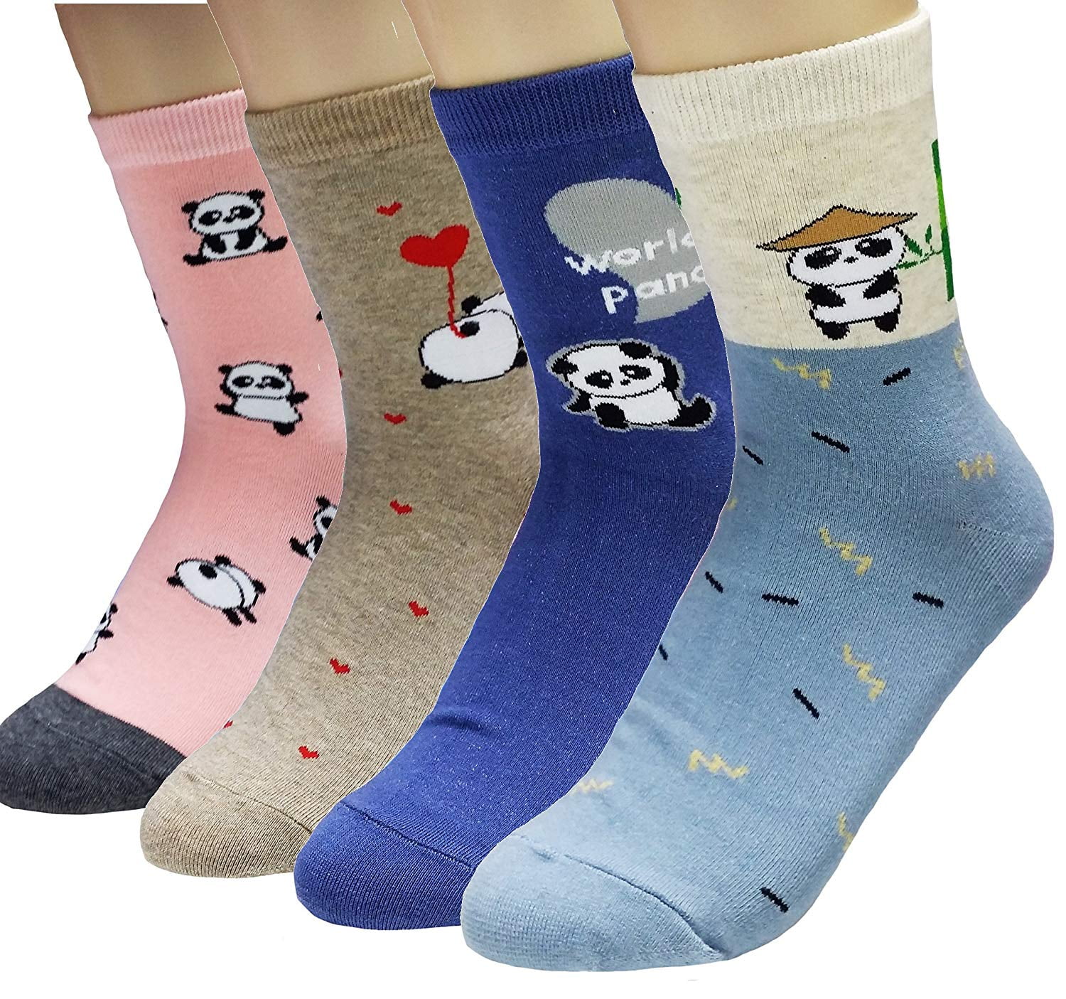 JJMax Women's Cute Black and White Panda Bear Endangered Species Socks ...