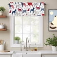 Patriotic Dog Cat Valances for Windows Animal Puppy Stars Paw Rod ...
