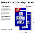 Free Auto Insurance Quotes (2-PACK) 24" x 36" Vinyl Decals | Sign ...