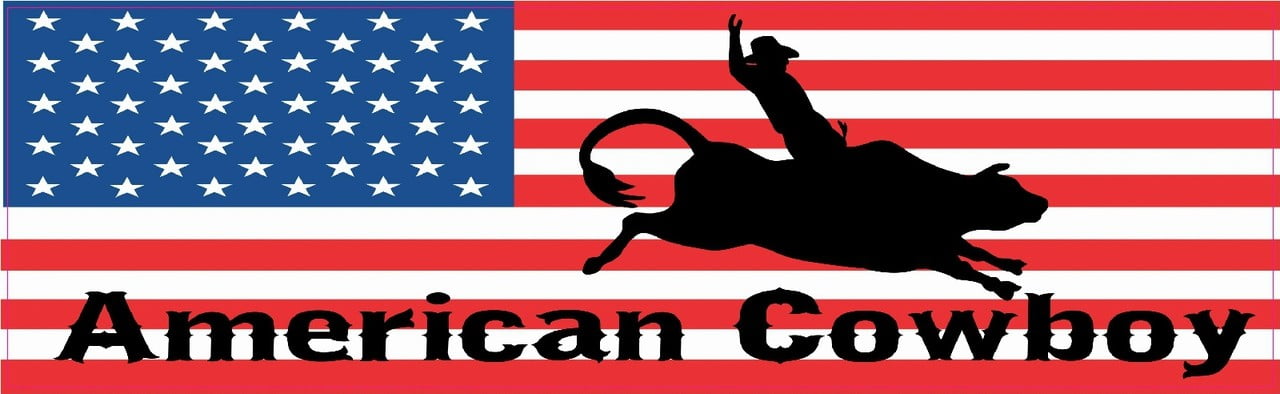 10in x 3in American Cowboy Bumper Sticker - Walmart.com