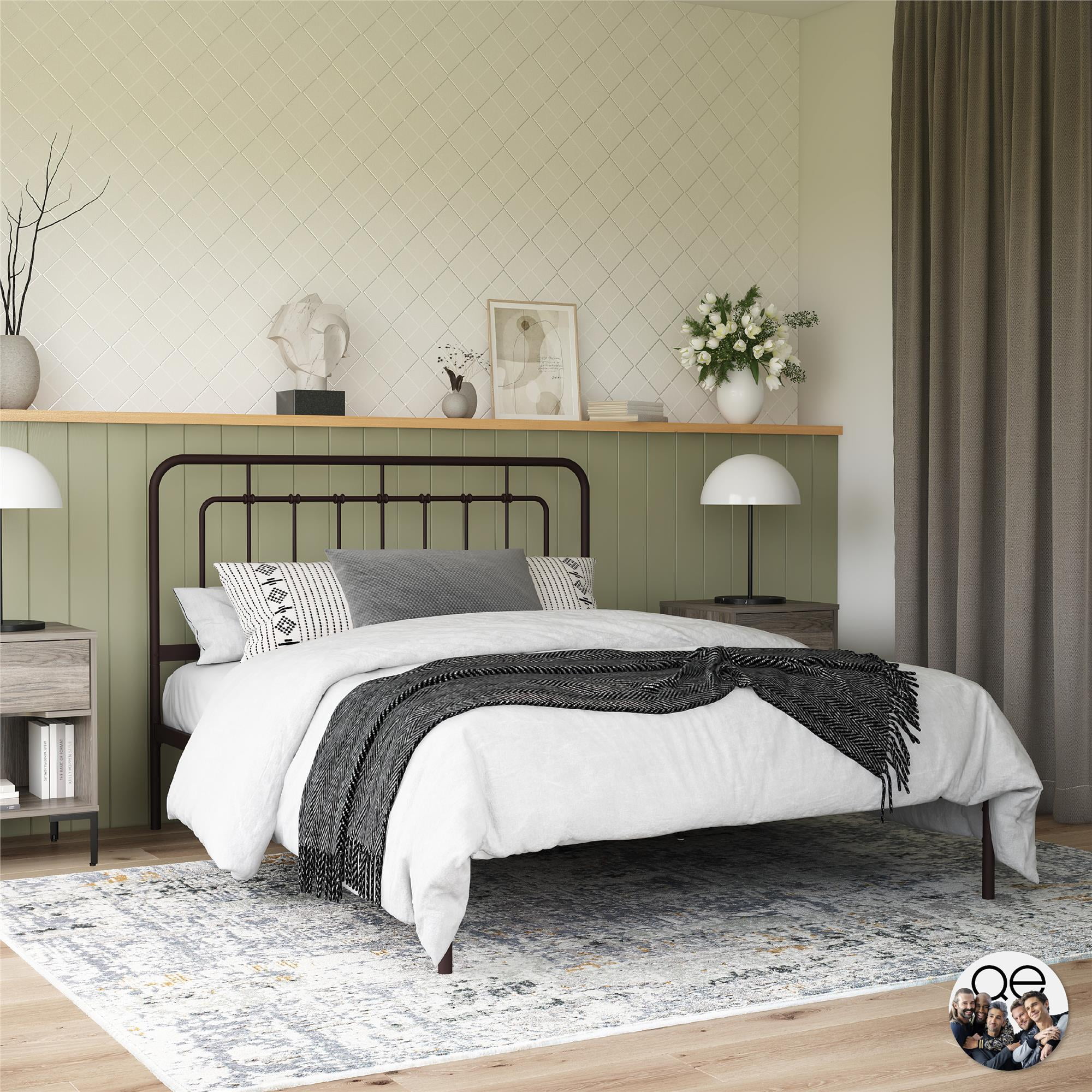 Queer Eye Albany Metal Platform Bed Frame, Bronze, Queen Size - Walmart.com