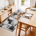 Abstract Block Washable Runner Rugs 2'x6', Minimalist Black Gray ...